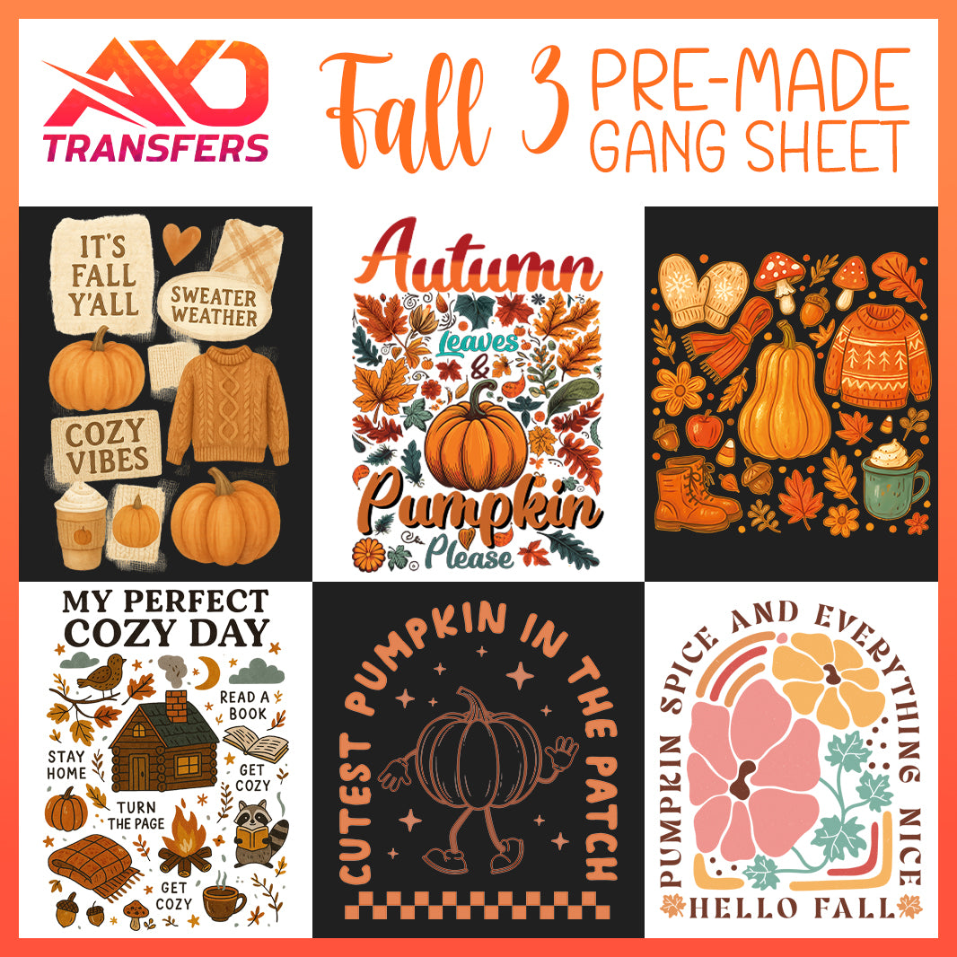 Fall / Autumn v3 Premade Gangsheet | Custom DTF Transfers for Fall/Autumn | Axo Transfers – Axo ...