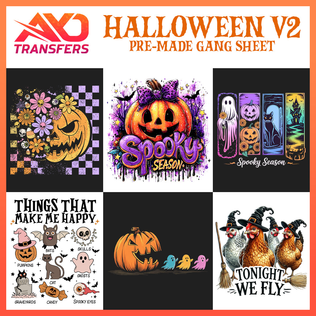 Halloween V2 Premade Gangsheet | Custom DTF Transfers for Halloween | Axo Transfers – Axo Brands